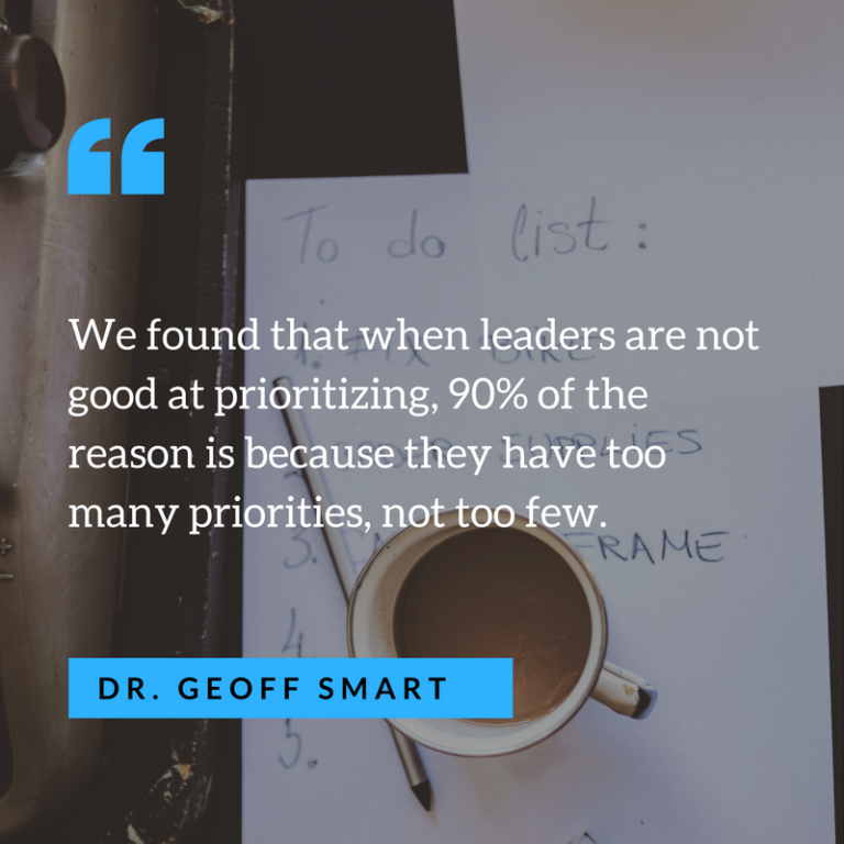 Set the Right Priorities with this Simple Formula - Dr. Geoff Smart